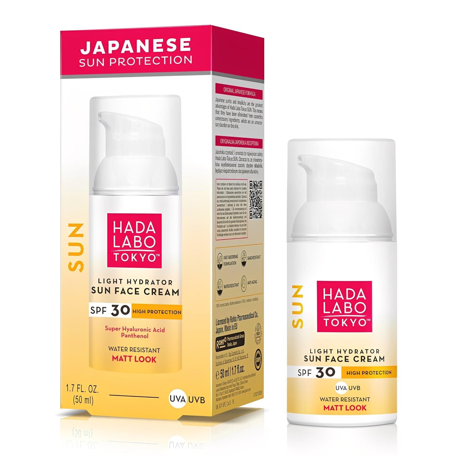Crème Solaire Visage SPF 30 Hada Labo Tokyo - Protection UVA/UVB ...
